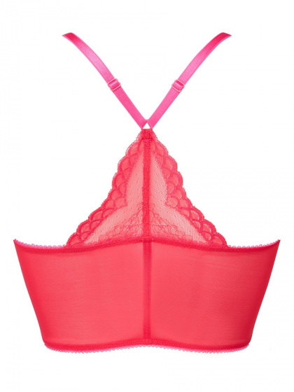 Superboost Lace Deep V Bralet - Rose Red Non Padded Bralette Superboost Lace Deep V Bralet - Rose Red Non Padded Bralette