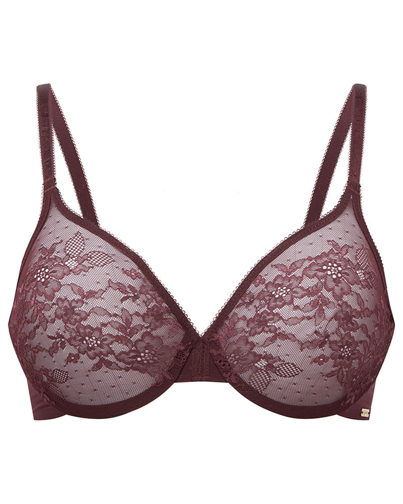 Glossies Lace Moulded Bra - Fig | Sheer Bras | Gossard