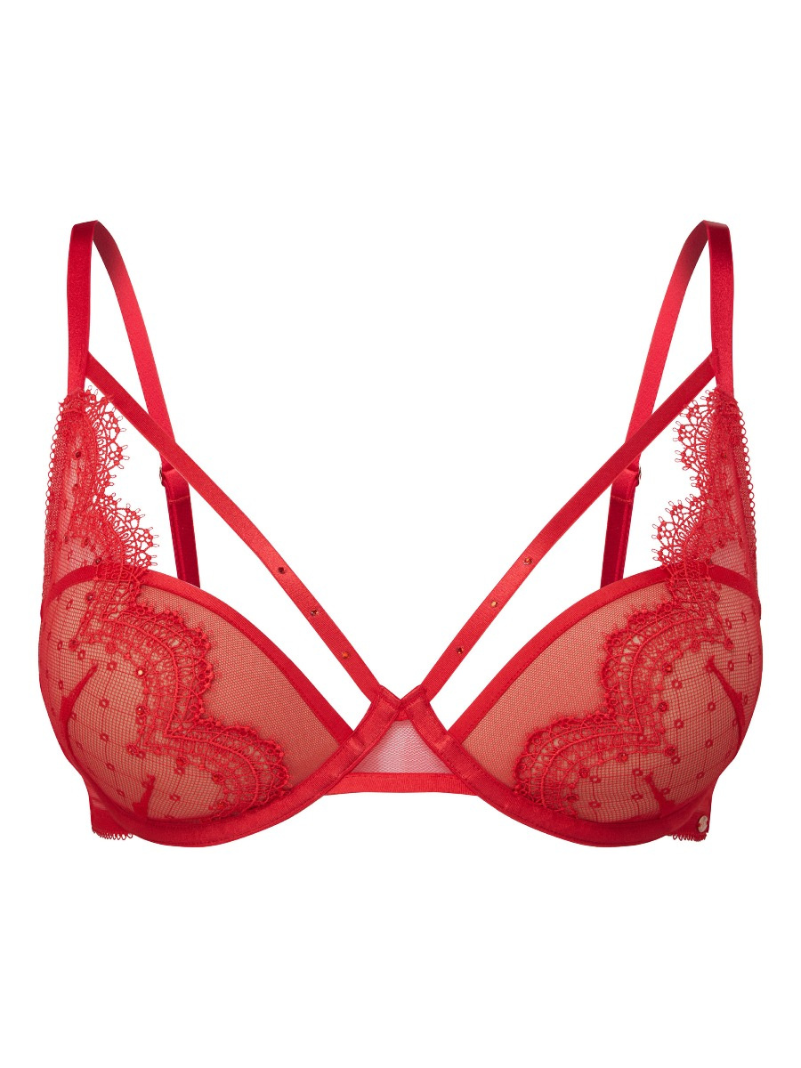 VIP Audacious Half Padded Plunge Bra, Red - Gossard