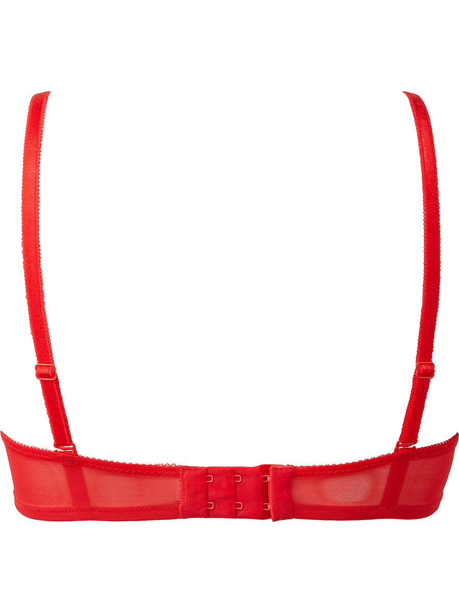 Glossies Lace Moulded Bra Chilli Red Sheer Bras Gossard