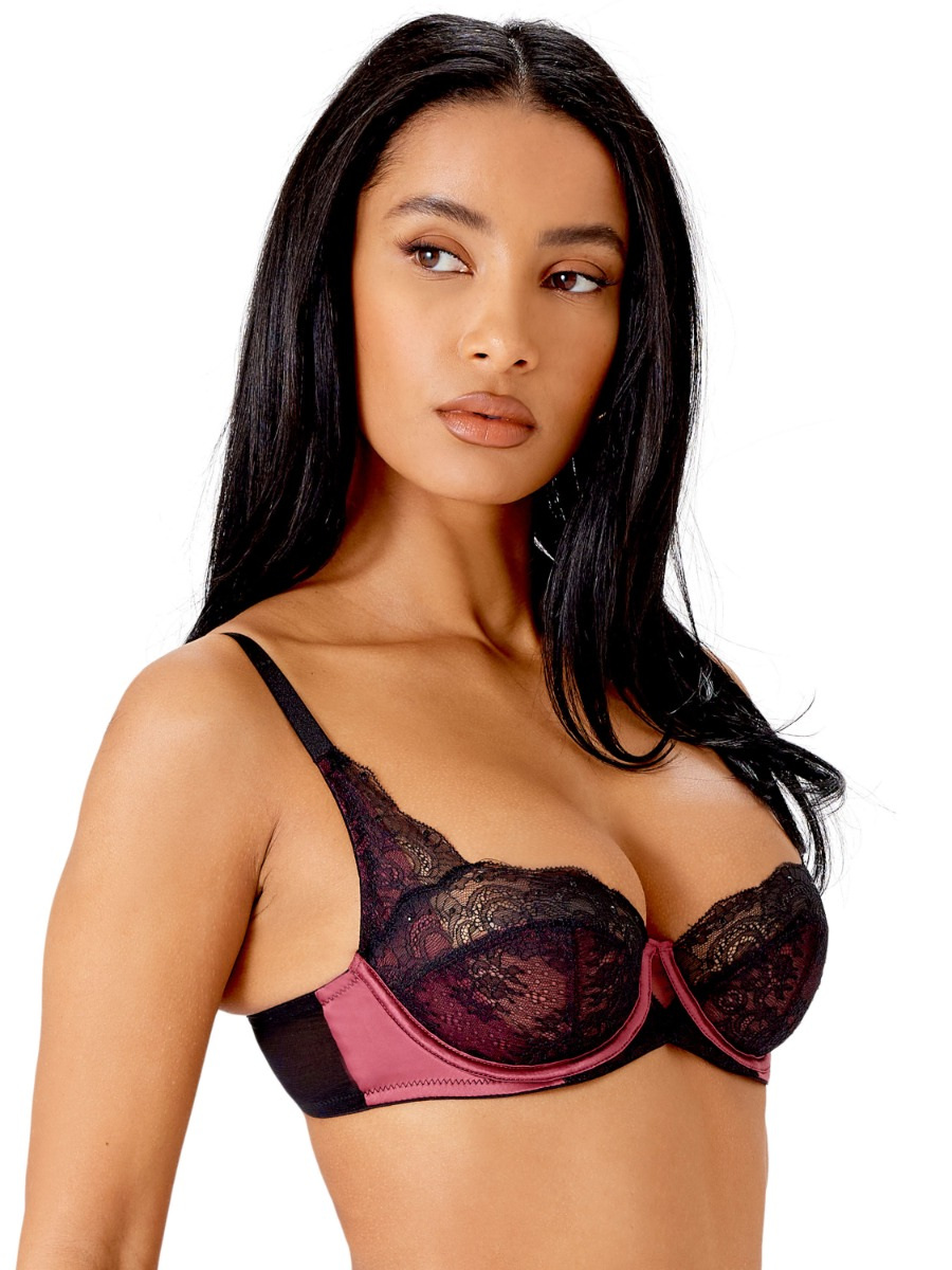 VIP Confession Non Padded Balcony Bra Black/Burgundy, Gossard